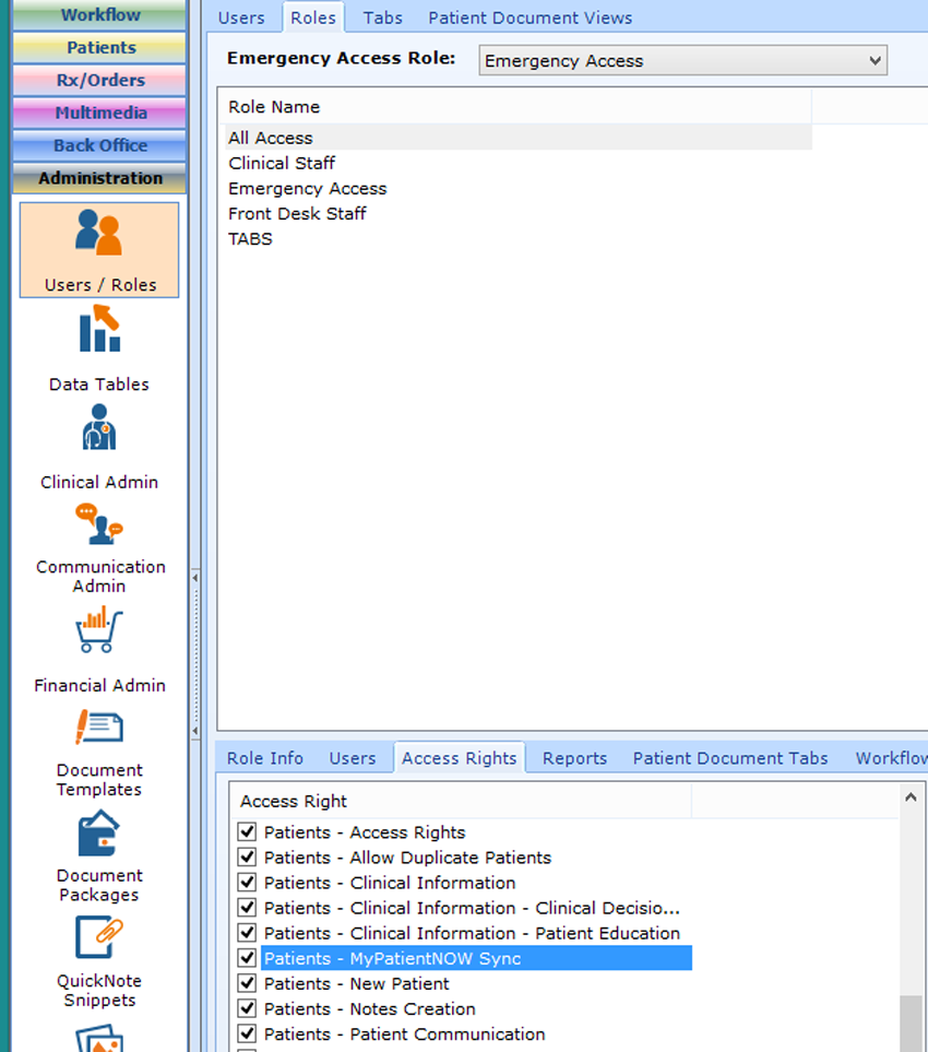 Users Who May Sync Patients to the Patient Portal