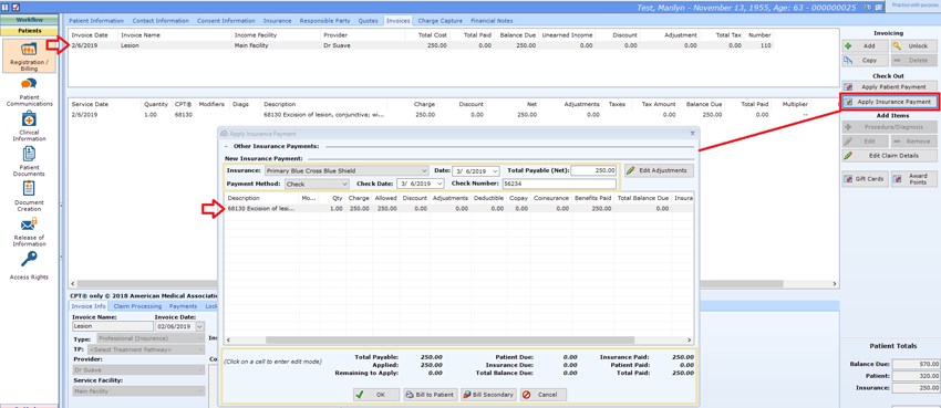 Insurance Billing Apply Insurance Payment