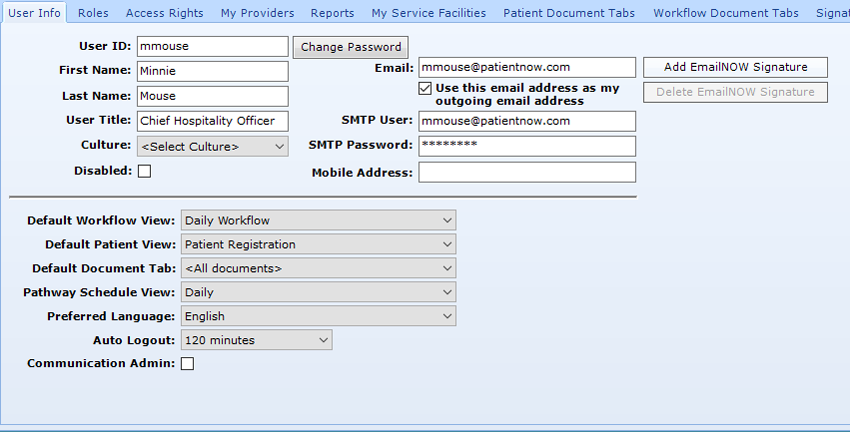 Adding or Disabling a User