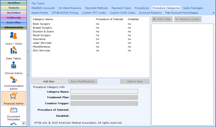 Configuring Procedure Categories