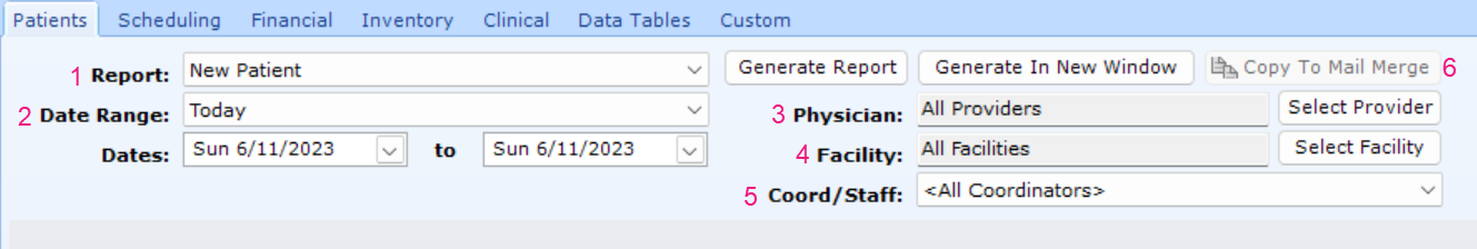 Basic Reports: New Patient