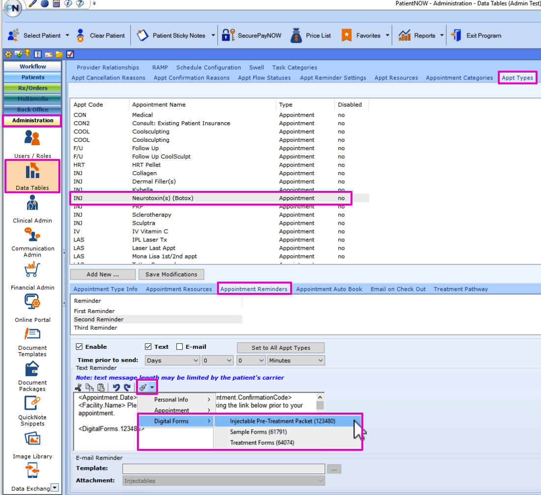 Trigger Digital Forms from PatientNow