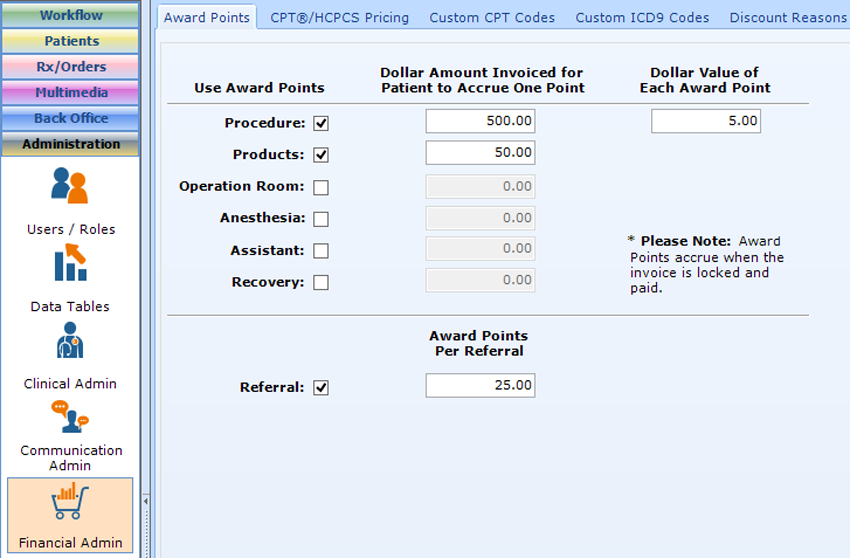 PatientNow Pro: Configuring Award Points