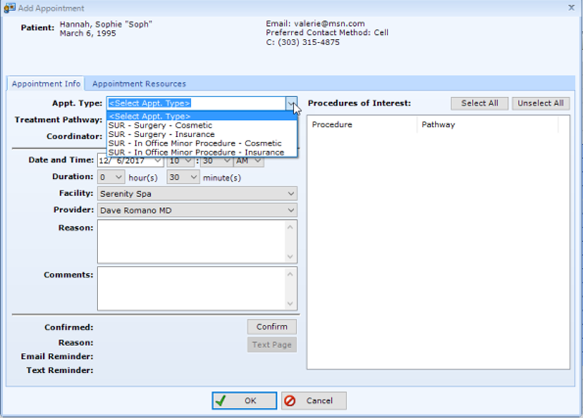 PatientNow Pro: Treatment Pathways Scheduling a Surgery Appointment