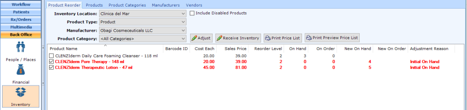 PatientNow Pro: Perform an Inventory Count or Adjust Inventory