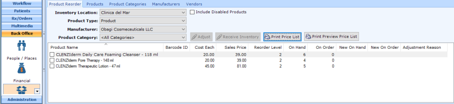 PatientNow Pro: Perform an Inventory Count or Adjust Inventory