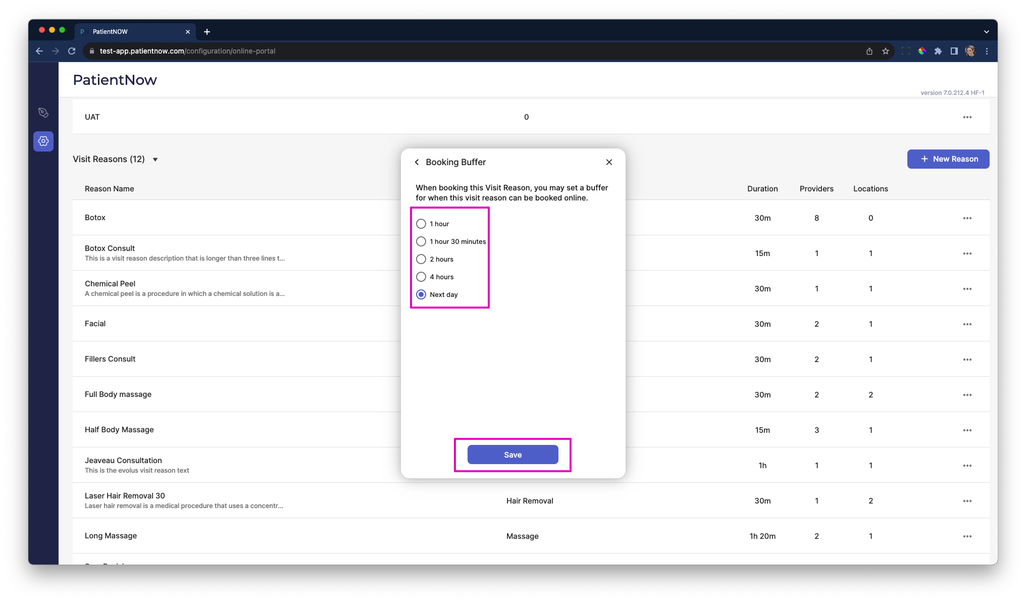 PatientNow Pro Online Booking: Configuring the Online Portal