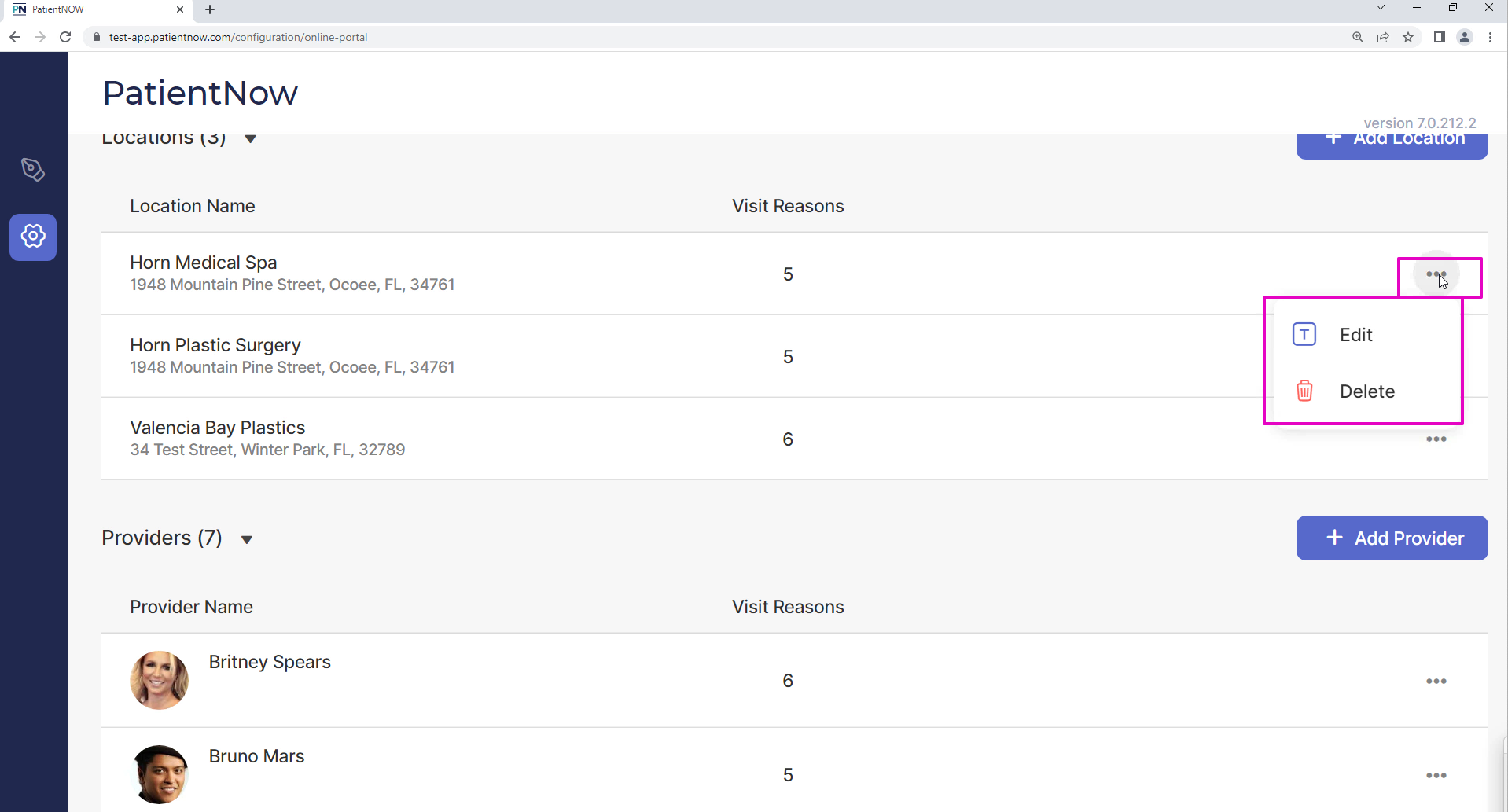 PatientNow Pro Online Booking: Editing Configuration