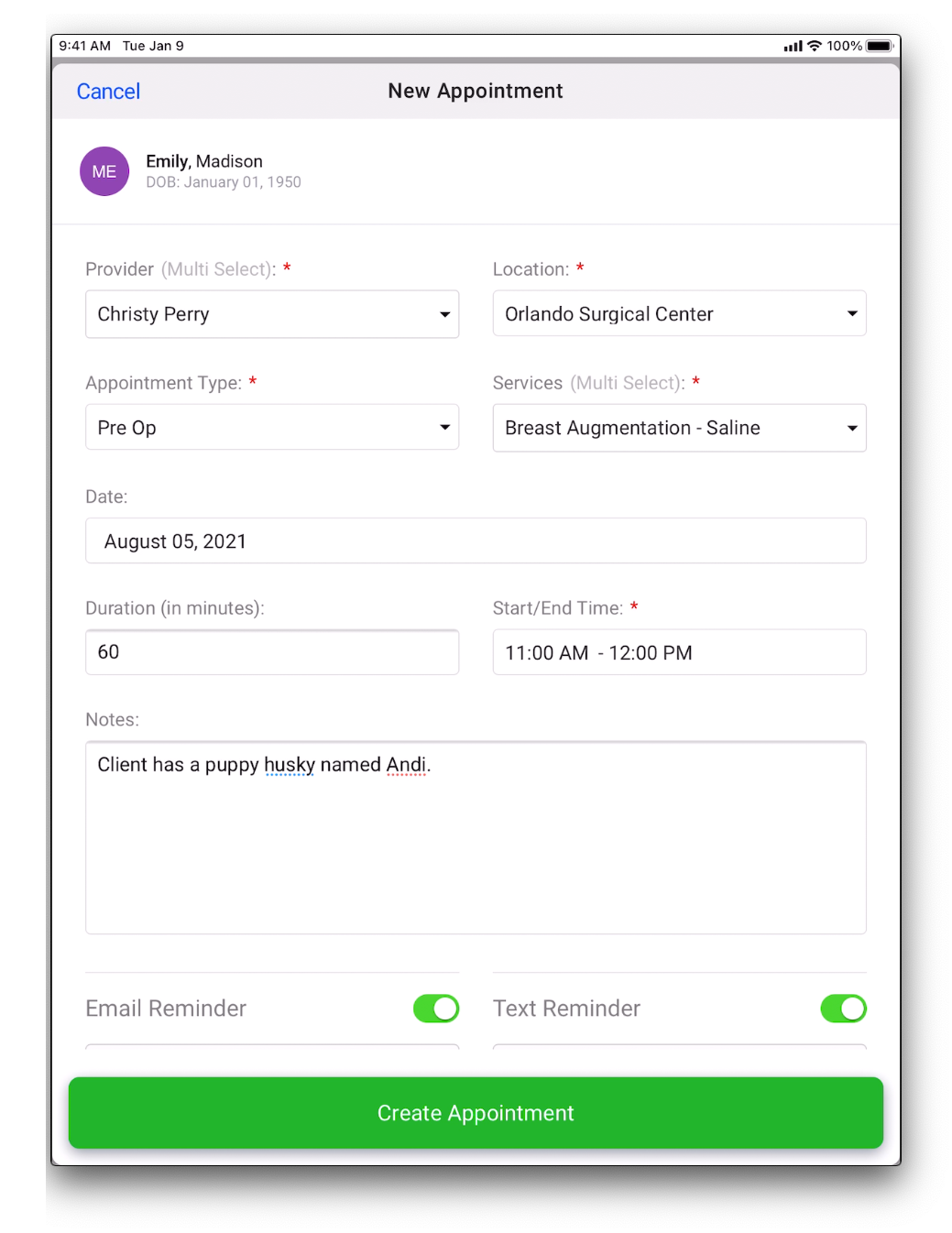 RxPhoto - AestheticNow Scheduler and Appointment History Integration