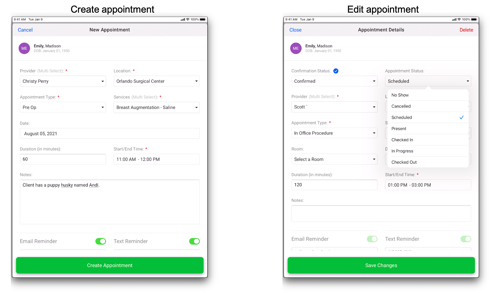RxPhoto - AestheticNow Scheduler and Appointment History Integration