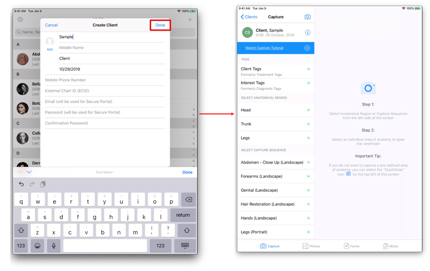 RxPhoto - Create a New Client - RxPhoto App