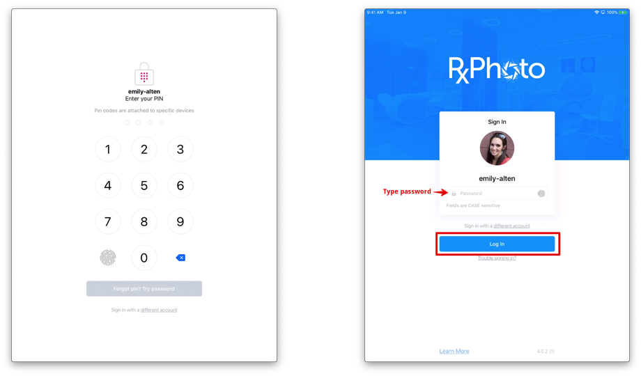 RxPhoto - Log In to the RxPhoto Mobile App on Your Device (iPhone/iPad)