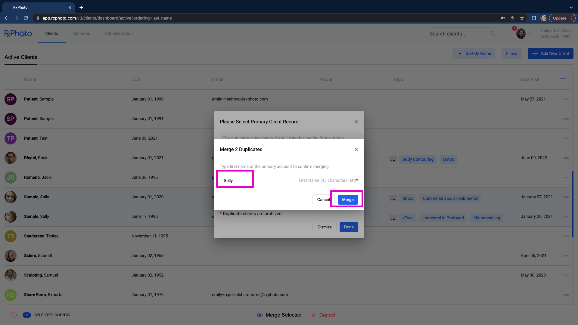 RxPhoto - Merge Duplicate Records
