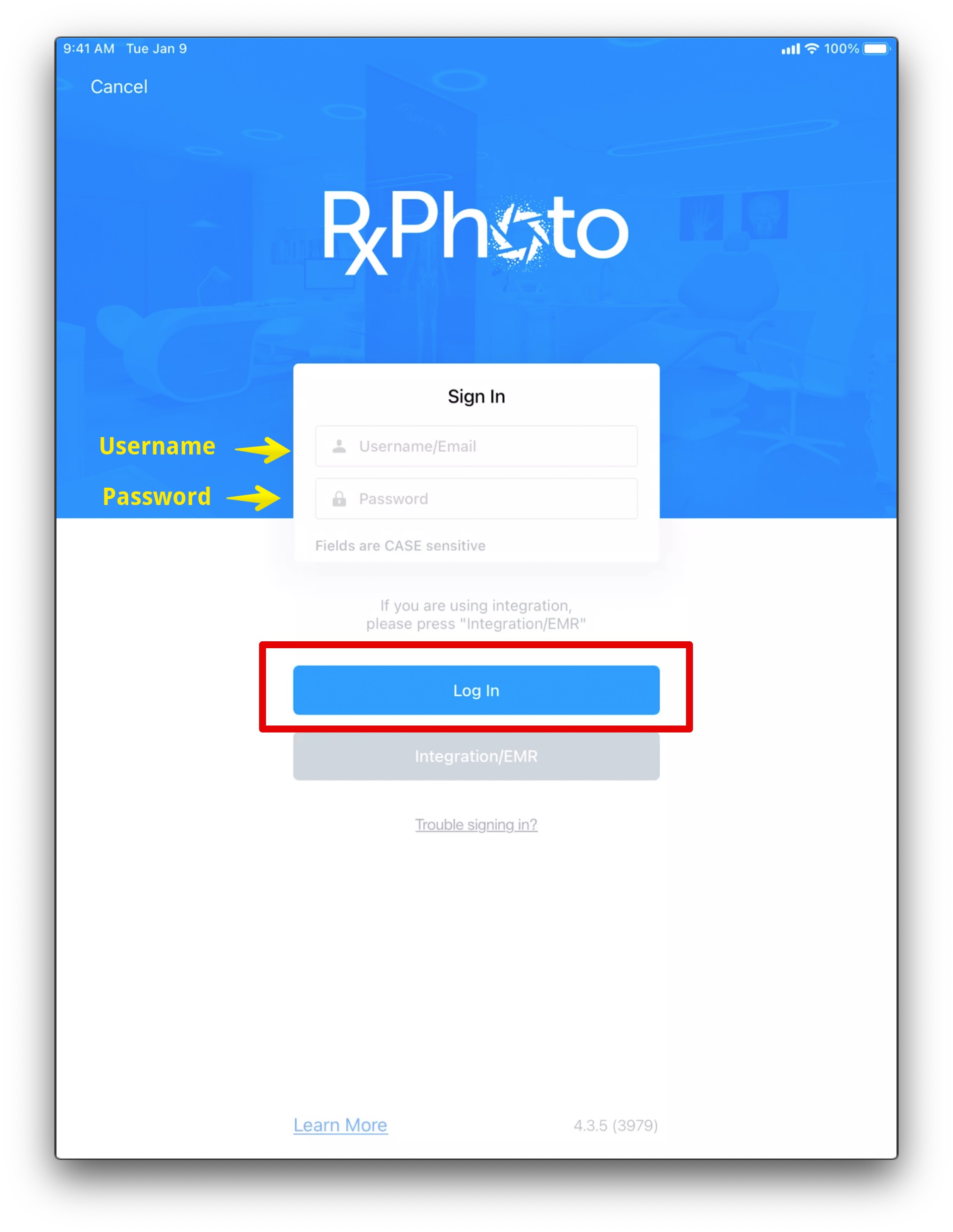 RxPhoto - First Login to RxPhoto
