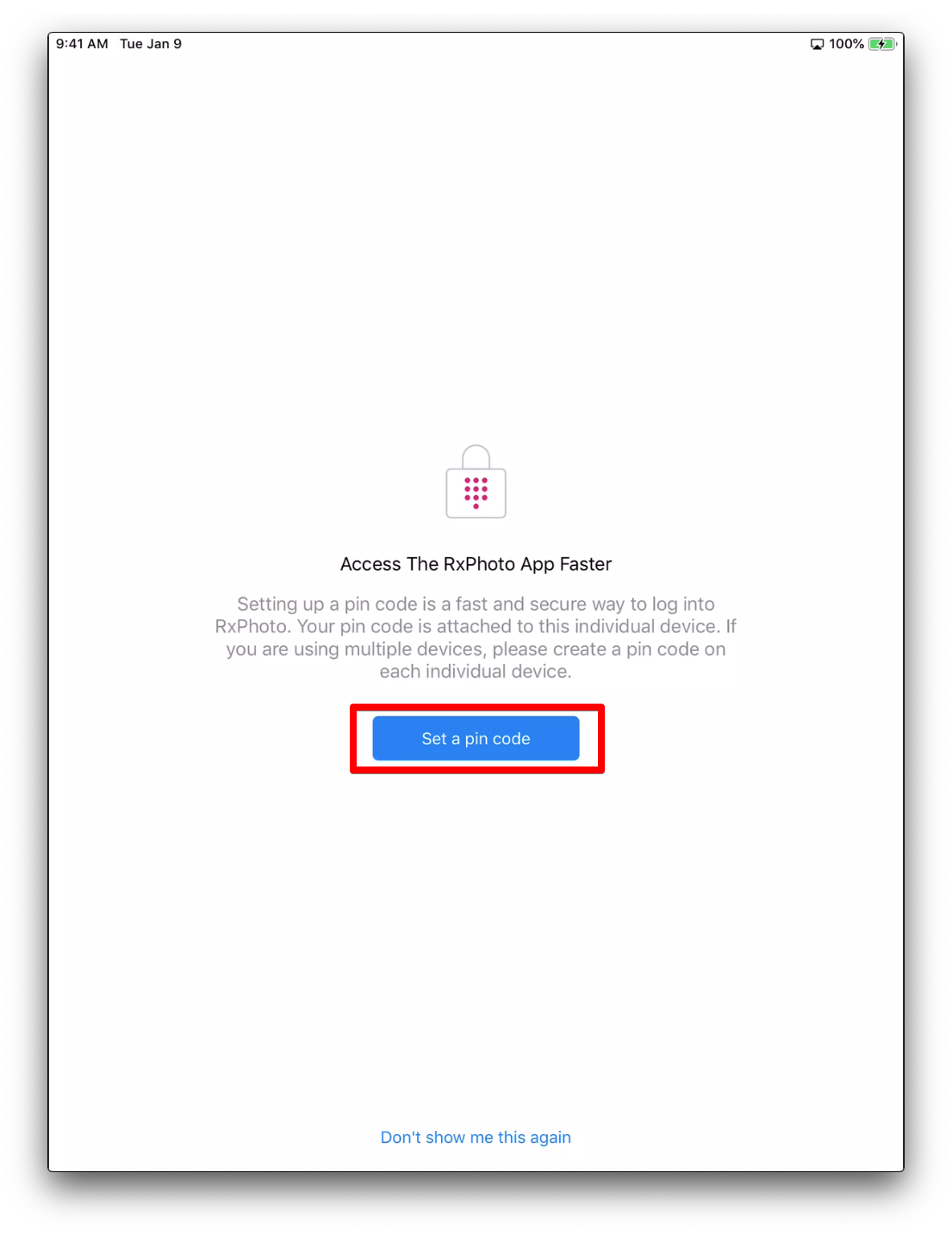 RxPhoto - First Login to RxPhoto