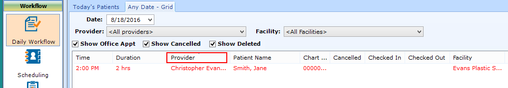 PatientNow Pro: Customize Column Order