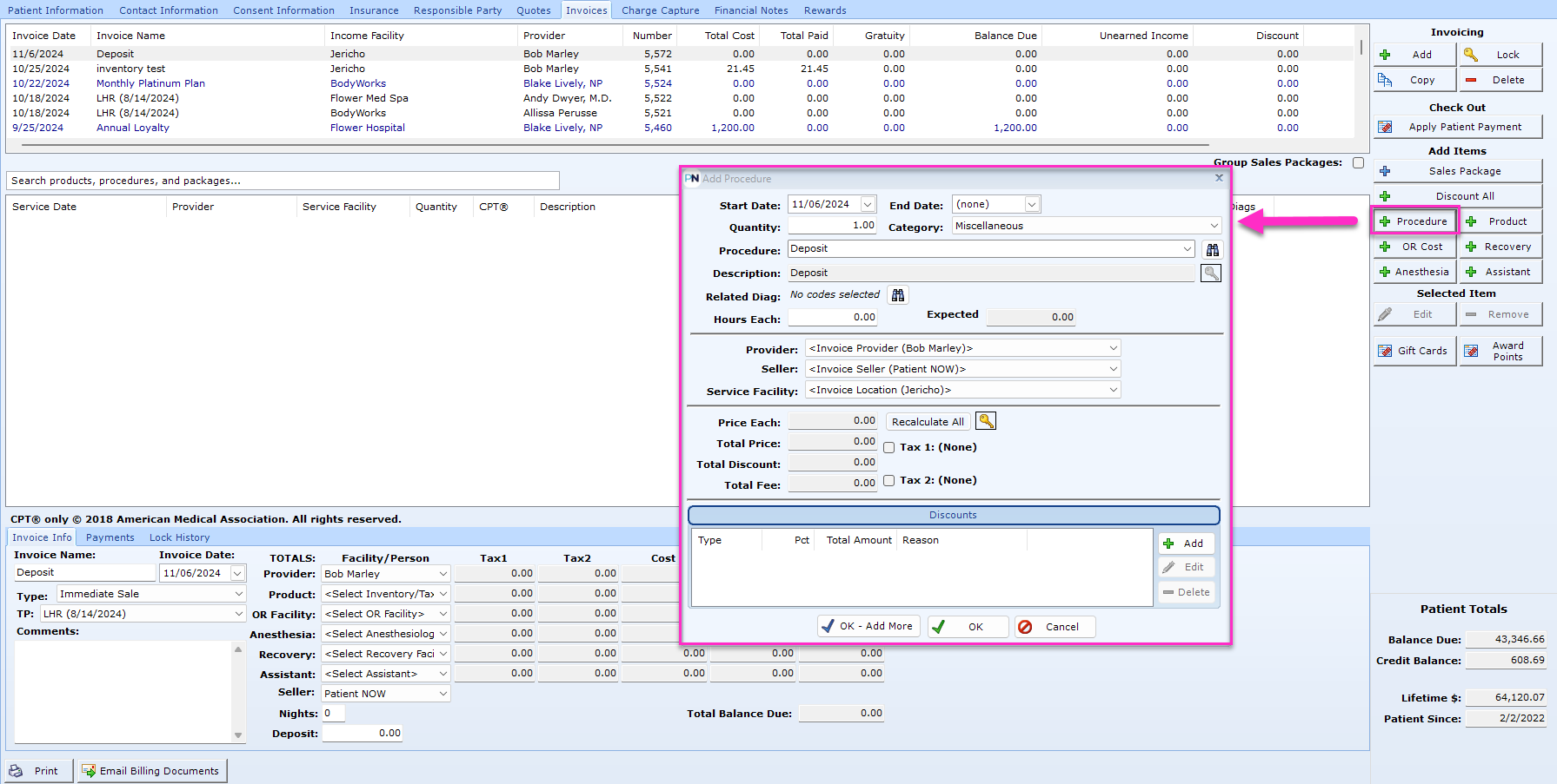 PatientNow Pro: Collecting a Deposit