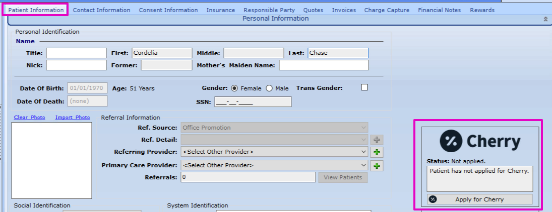 PatientNow Pro: Cherry