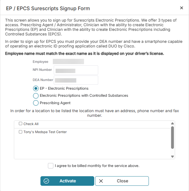 PatientNow Essentials/EnvisionNow: Setup ePrescribe