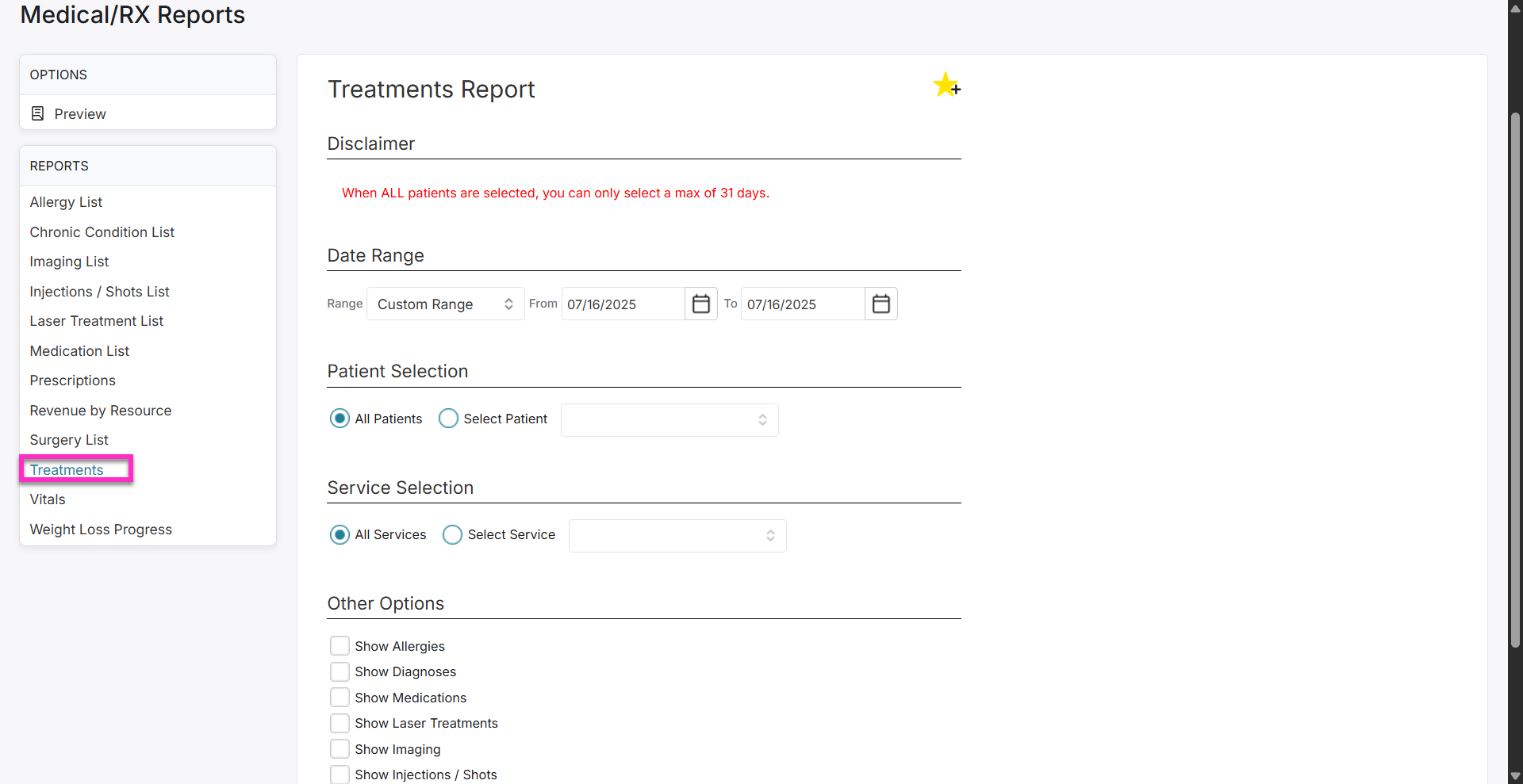 PatientNow Essentials/EnvisionNow: Medical/Rx Reports
